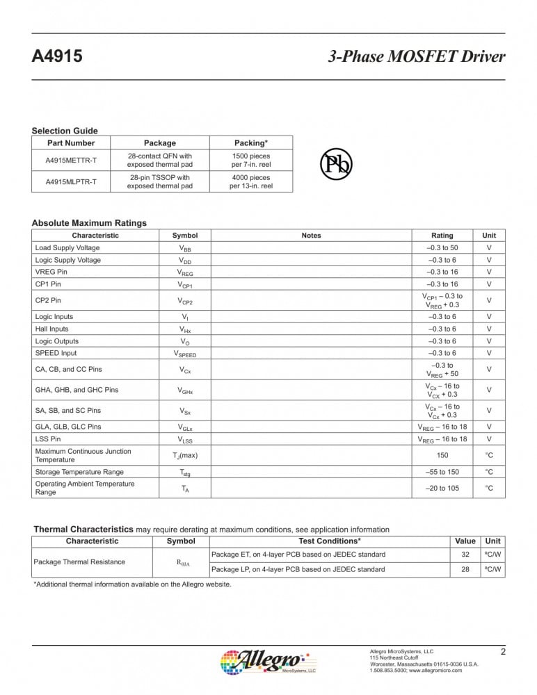 A4915 datasheet page 2