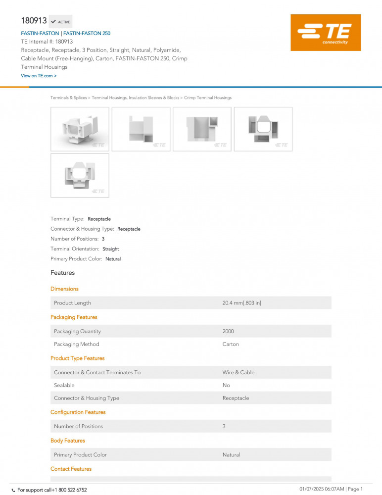 TE Connectivity 180913 technical document page 1