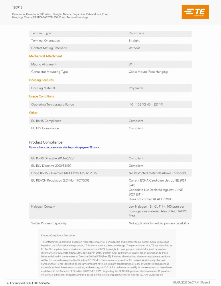 TE Connectivity 180913 technical document page 2