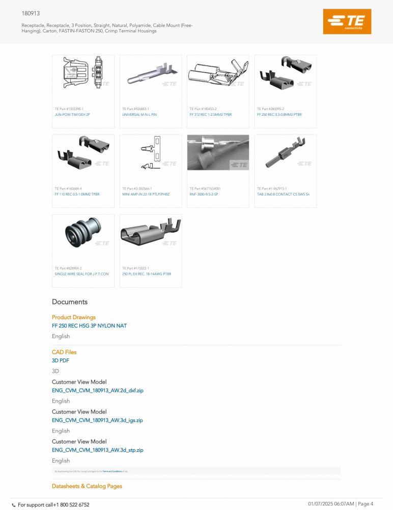 TE Connectivity 180913 technical document page 4