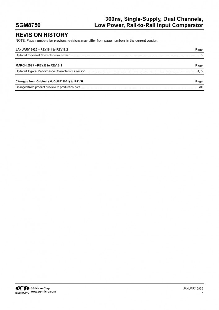 SGM8750 datasheet page 7