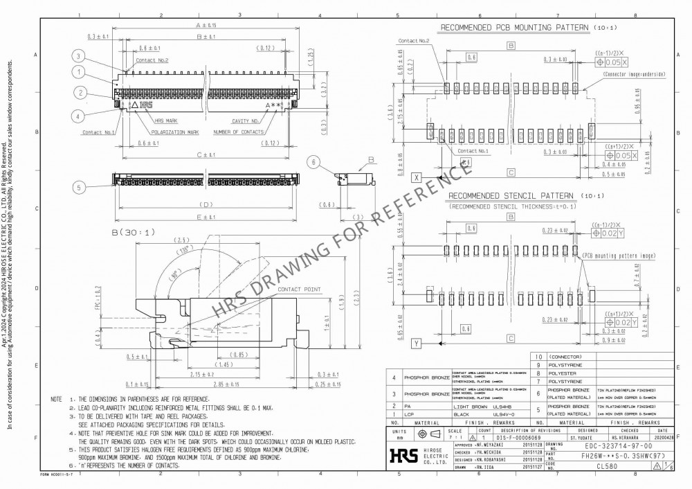 HRS FH26W technical document page 1