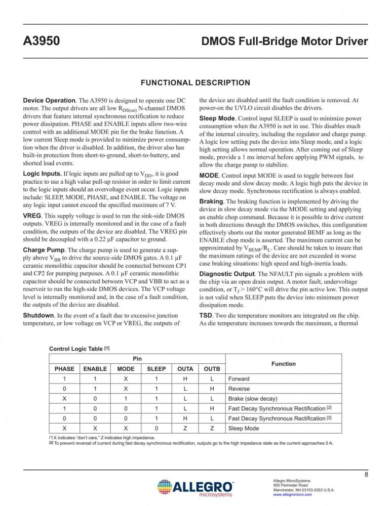 A3950 datasheet page 8
