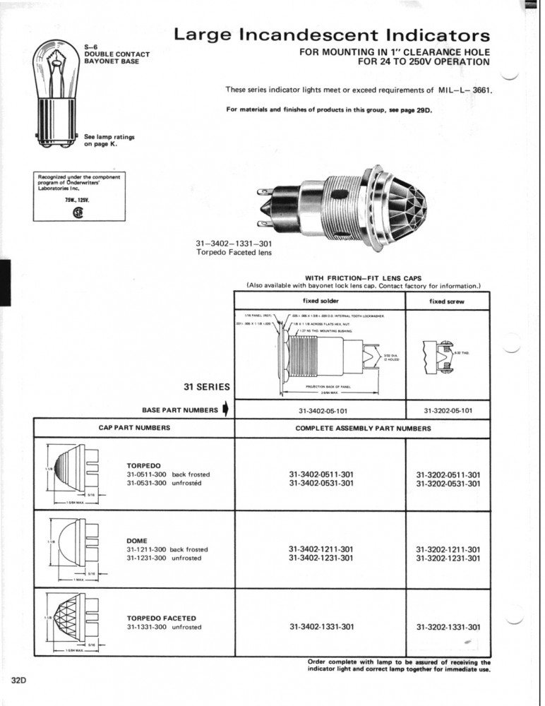 Dialight 31 Series documentation page 1