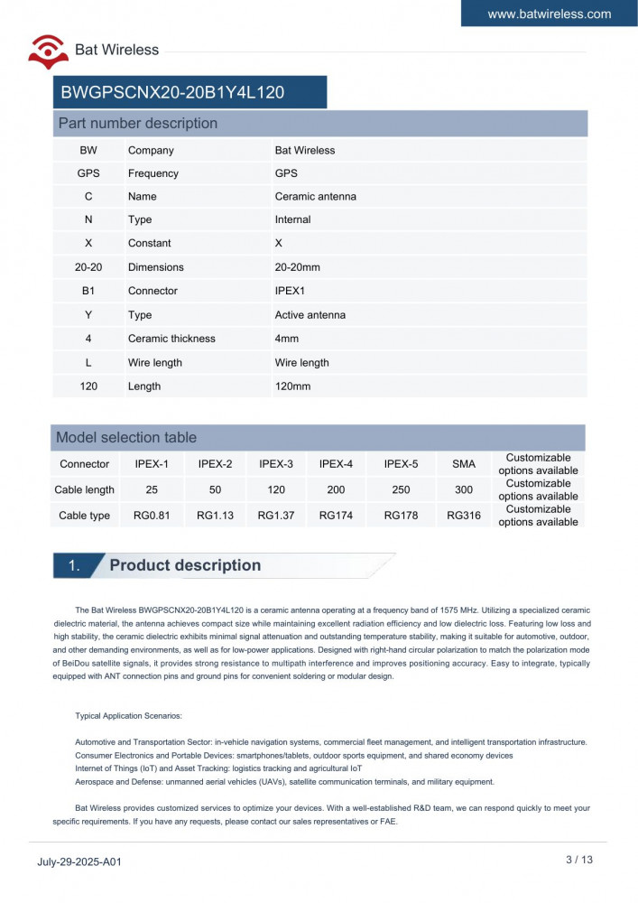 BWGPSCNX20-20B1Y4L120 technical document page 3