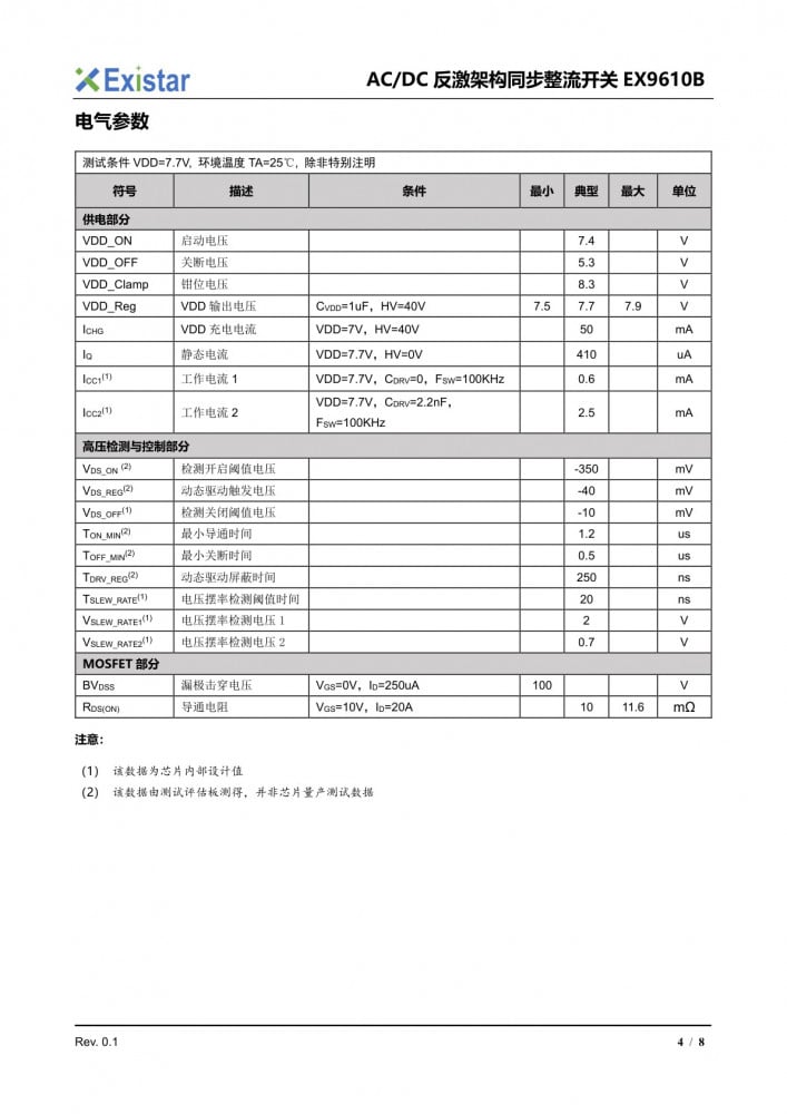 EX9610B datasheet page 4