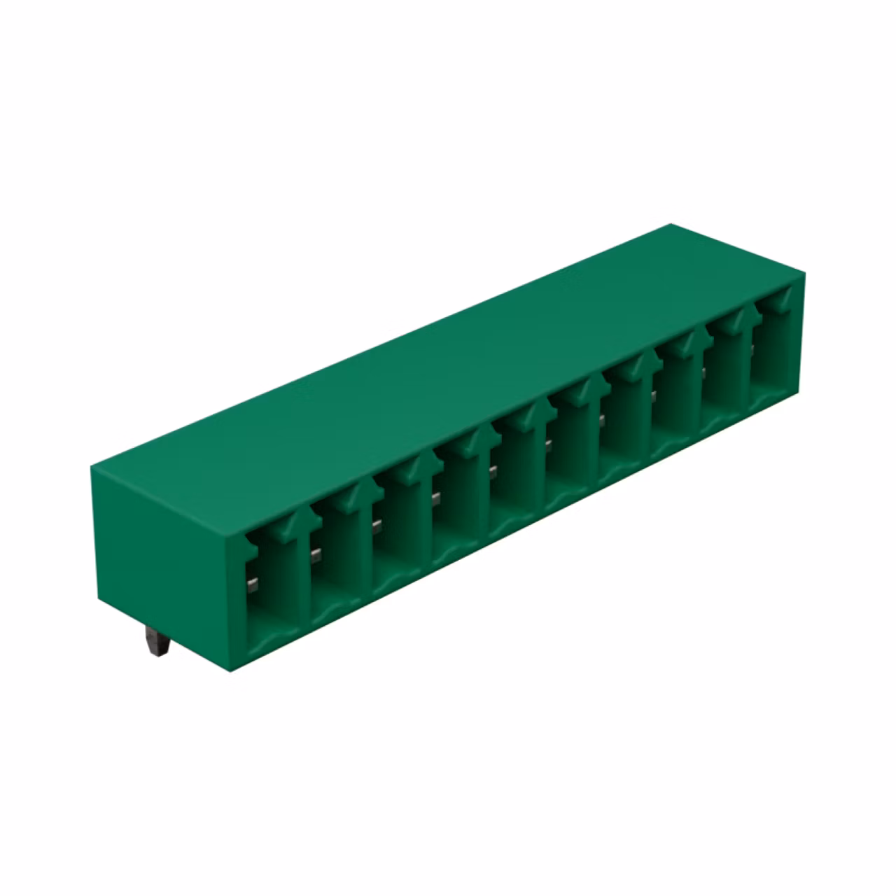 3.81mm Pitch Eurostyle Right-Angle PCB Header, Green Housing, 10 Circuits for sale