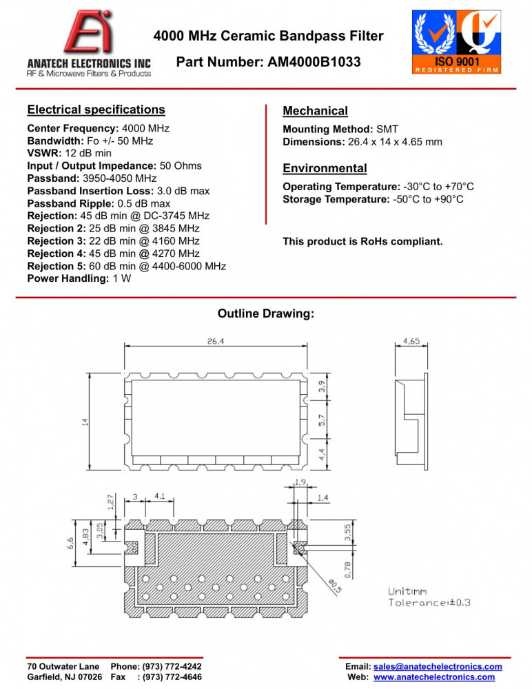 AM4000B1033 technical document page 1