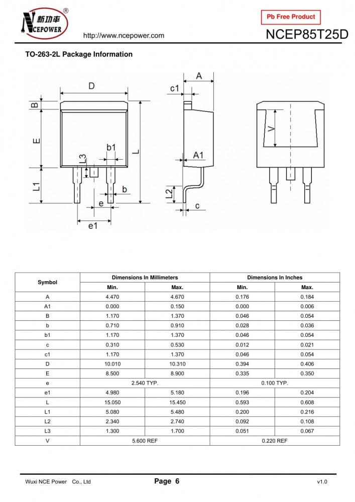 NCEP85T25D datasheet page 6