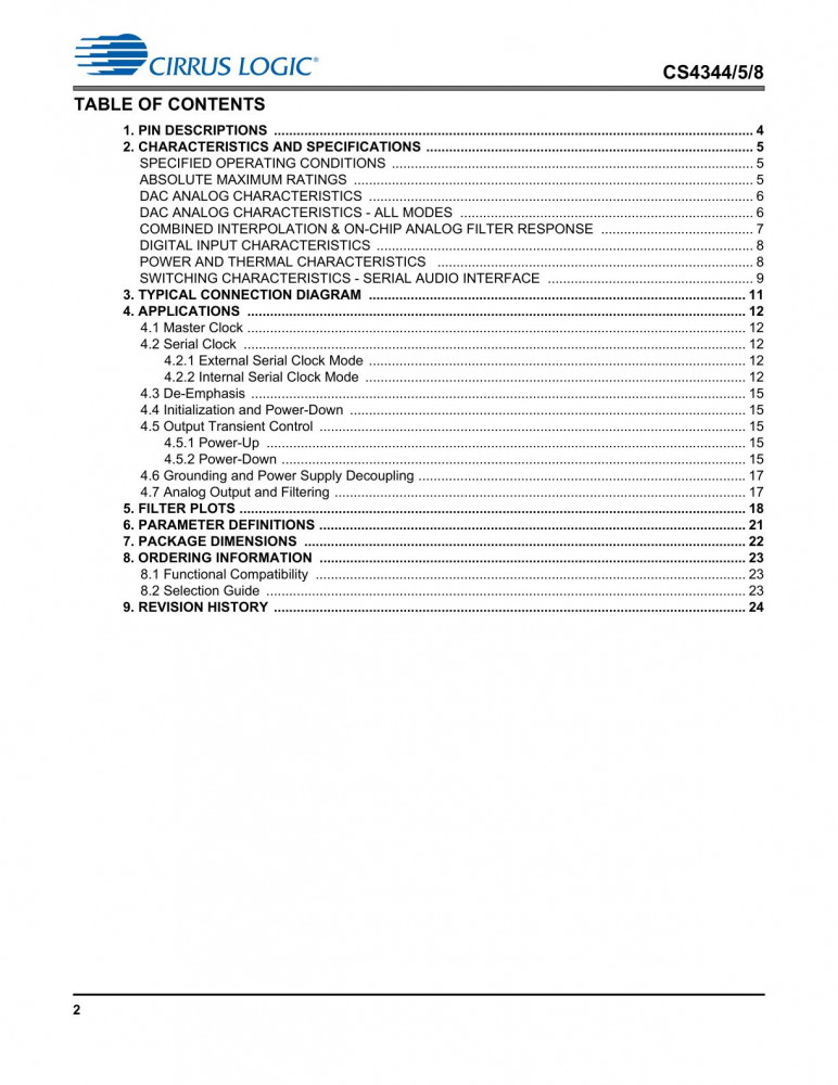 CS4344 datasheet page 2