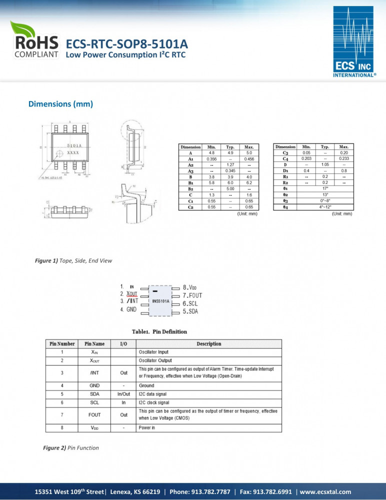 ECS-RTC-SOP8-5101A technical document page 2