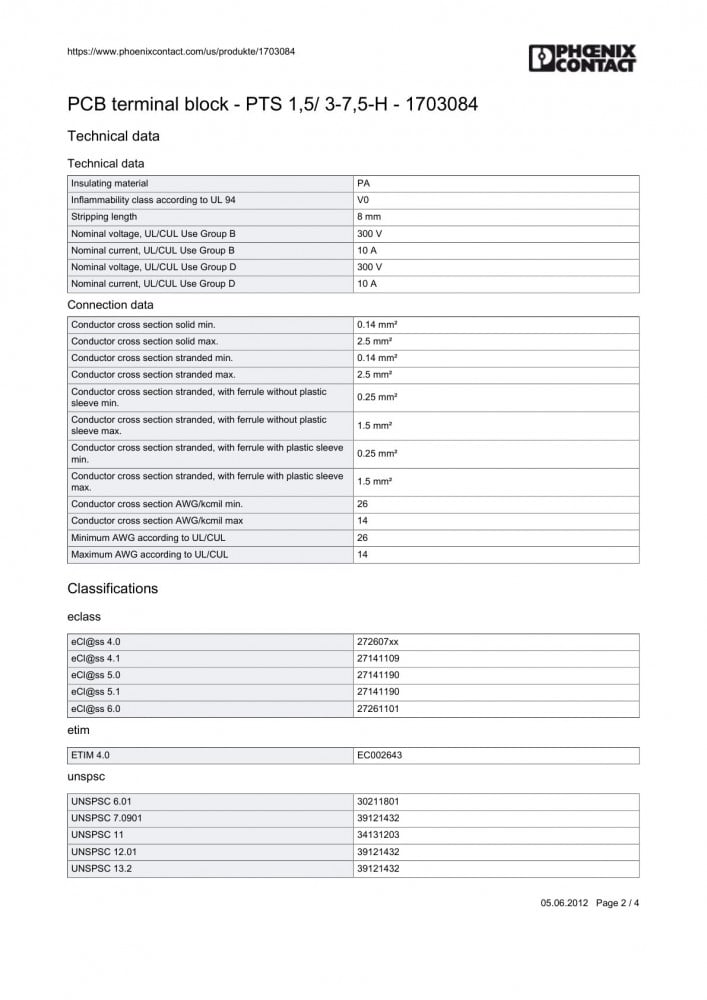 Phoenix Contact 1703084 product document page 2