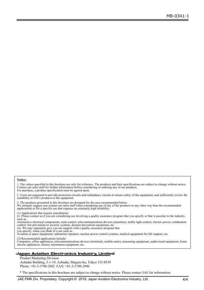 JAE AC01 series document page 4