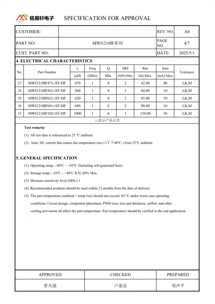 MWI1210IF approval document page 5