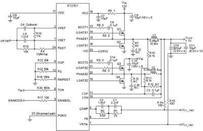 RT2701 - Dual-Phase PWM Controller for GPU Core Power Supply for sale