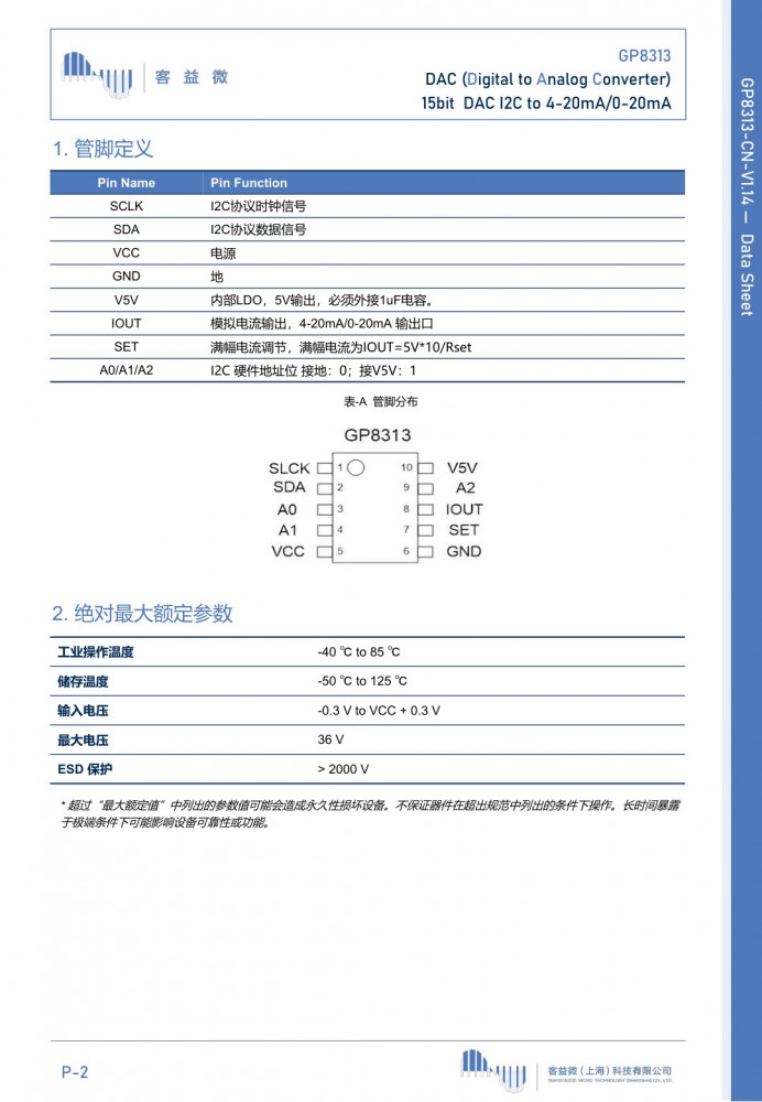 GP8313 datasheet page 2