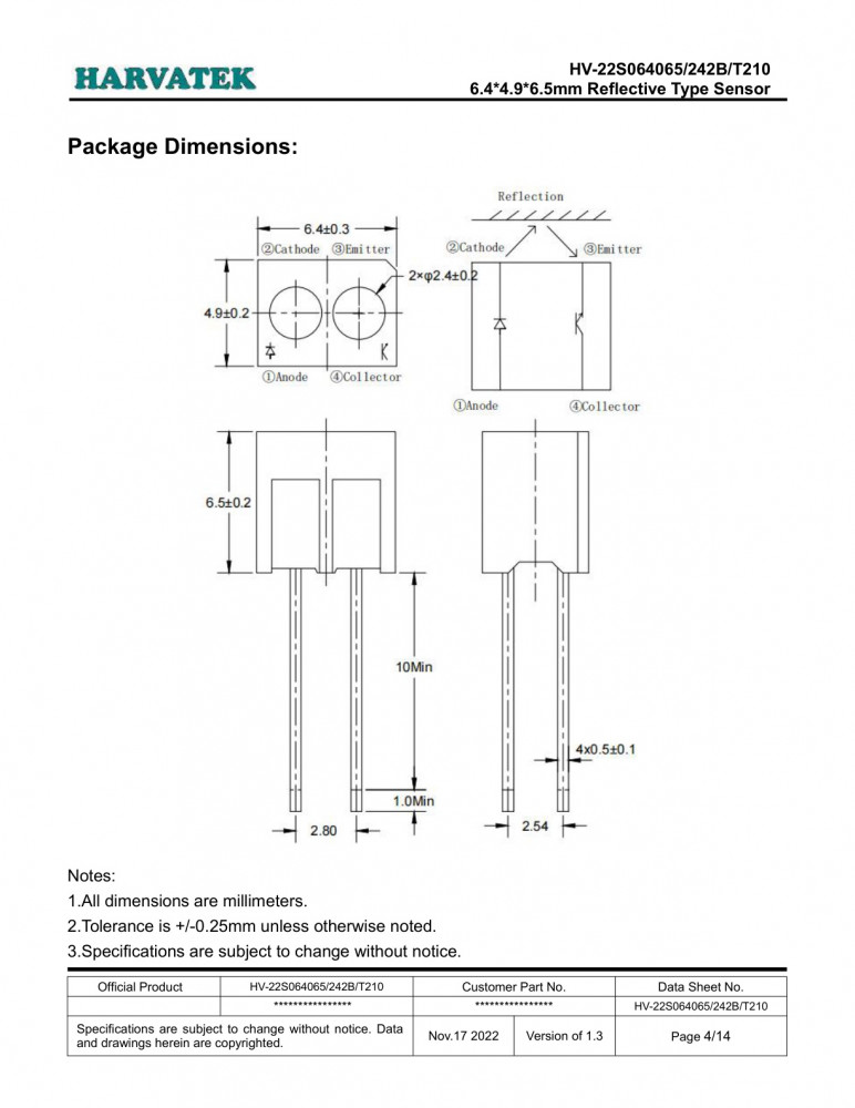 HV-22S064065/242B/T210 datasheet page 4