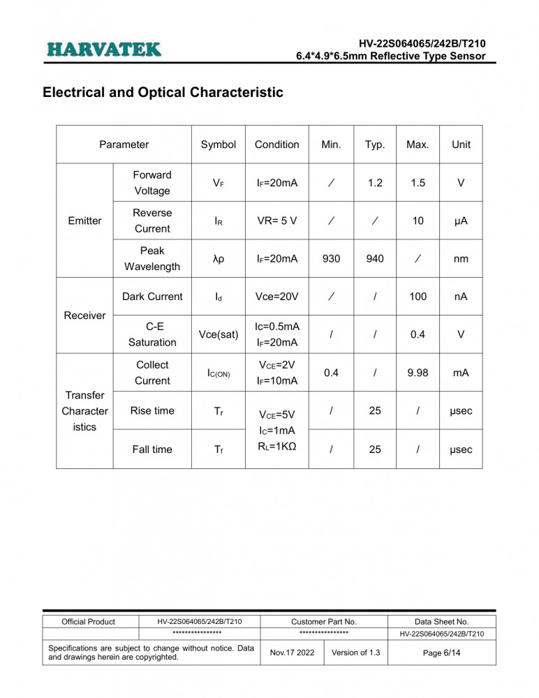 HV-22S064065/242B/T210 datasheet page 6