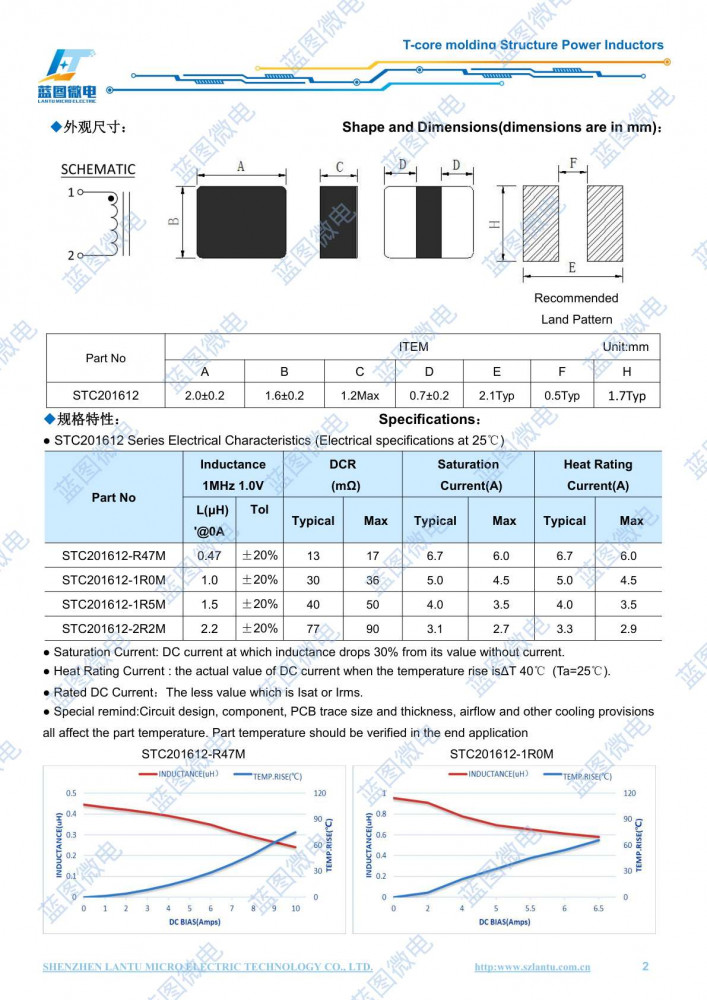 LanTu Micro STC201612 datasheet page 2