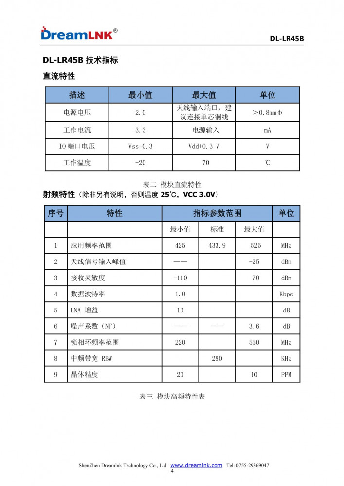 DL-LR45B433M datasheet page 4