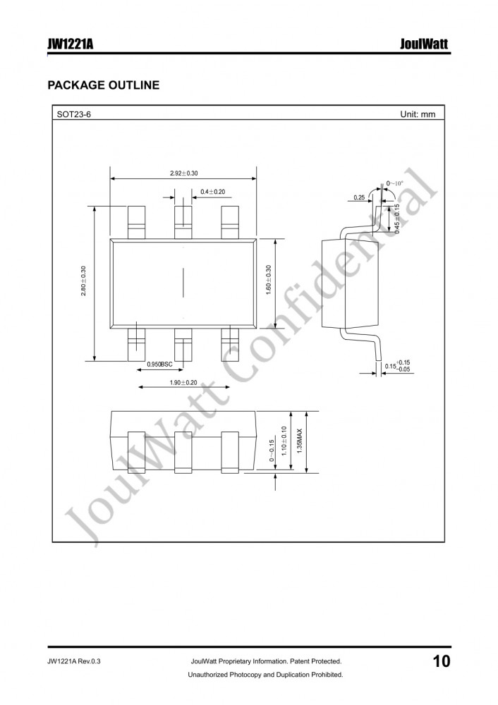 JW1221A datasheet page 10