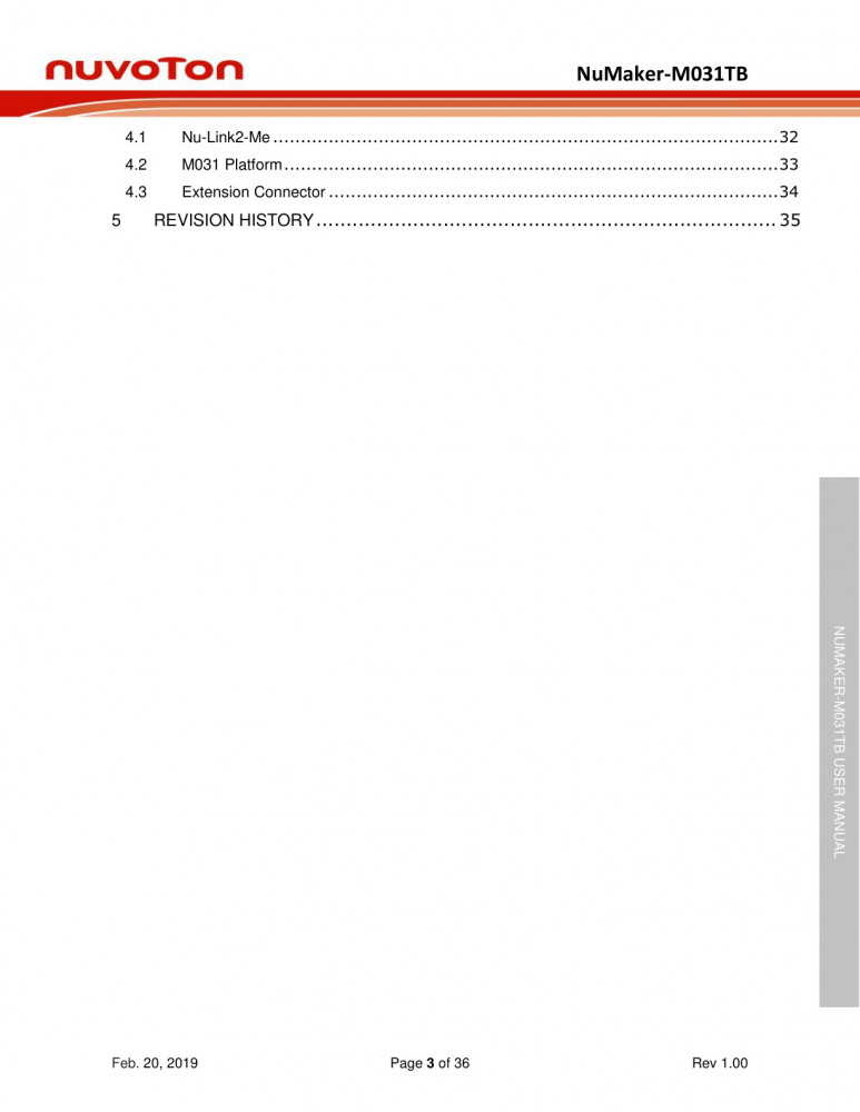 NuMaker-M031TB manual page 3