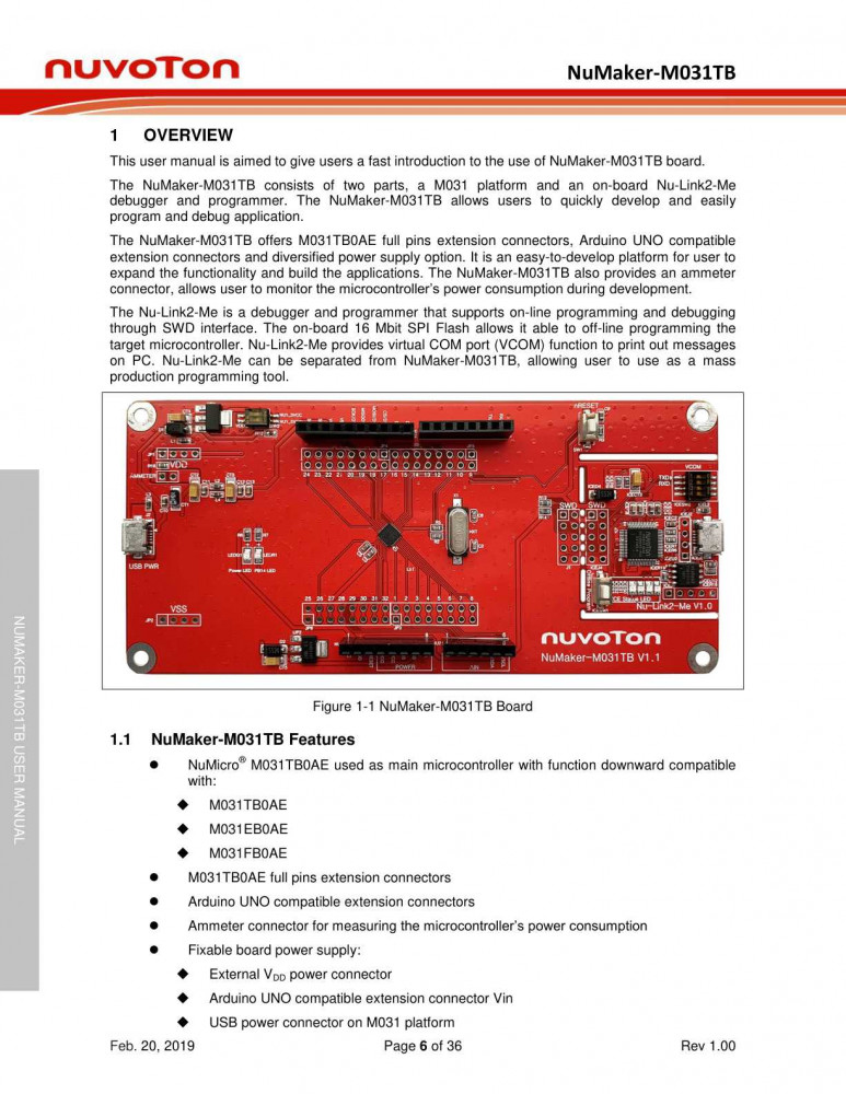 NuMaker-M031TB manual page 6