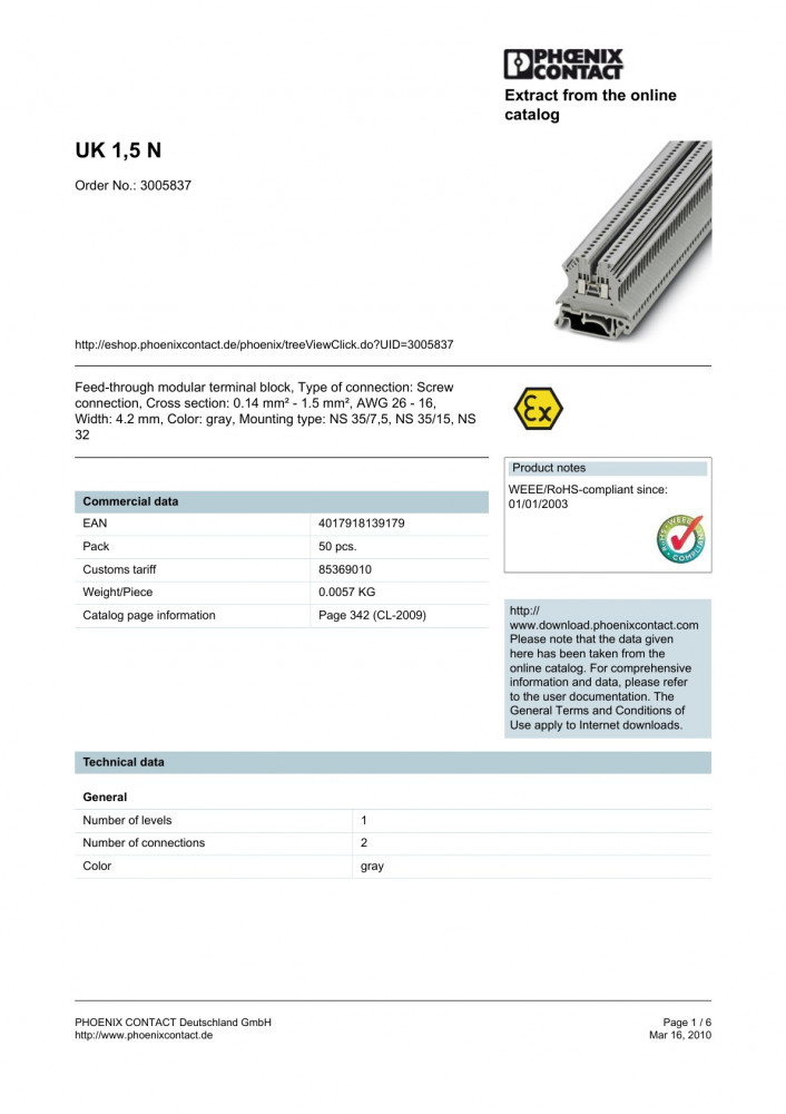 UK 1,5 N 3005837 technical document page 1
