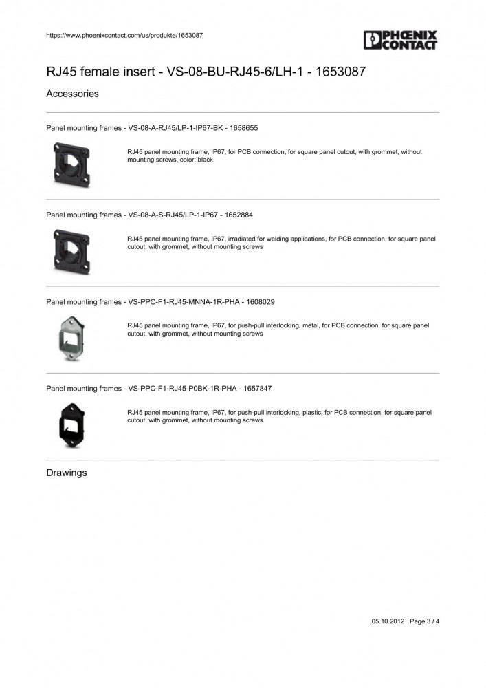 Phoenix Contact 1653087 drilling diagram