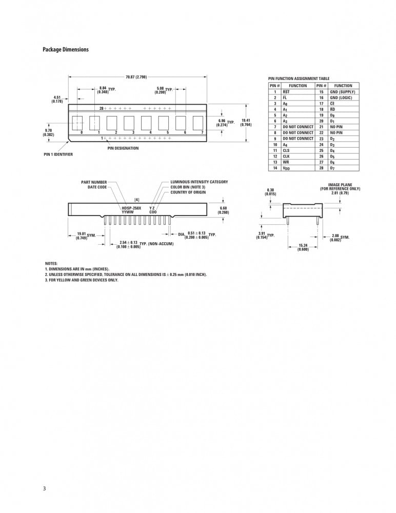HDSP-2502 datasheet page 3