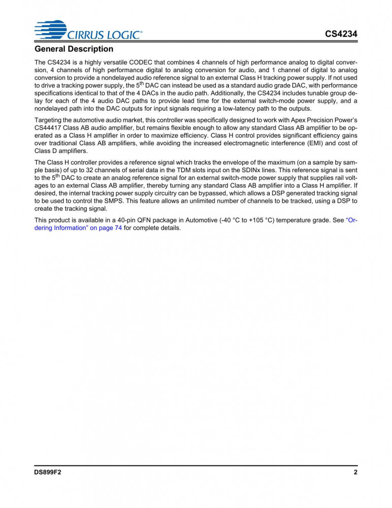 CS4234-ENZ datasheet page 2