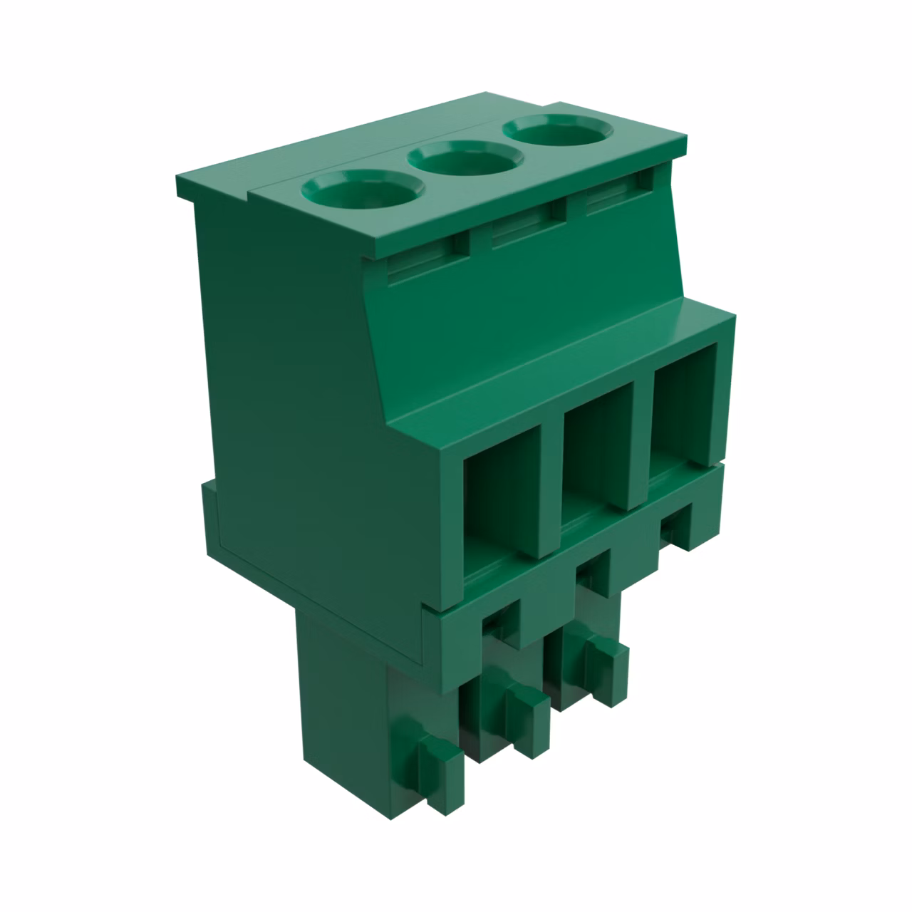 3.81mm Pitch Eurostyle Vertical Plug, Front Wire Entry, Green Housing, 3  Circuits for sale