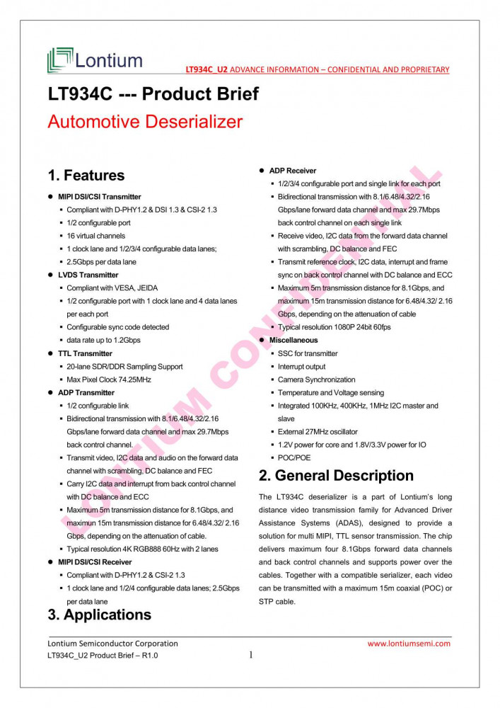 LT934C technical document page 1