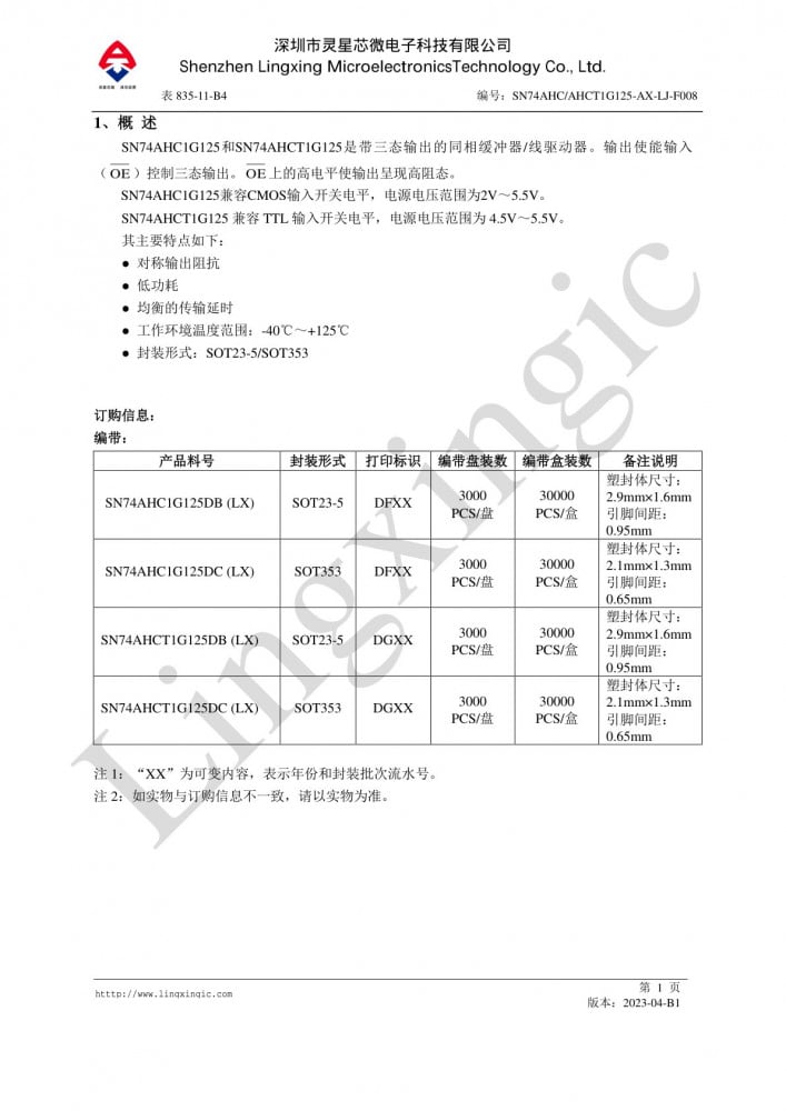 SN74AHC1G125 datasheet page 3