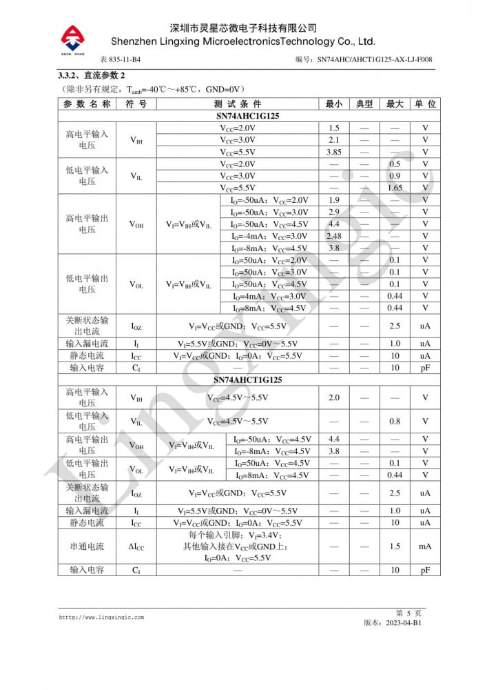 SN74AHC1G125 datasheet page 7