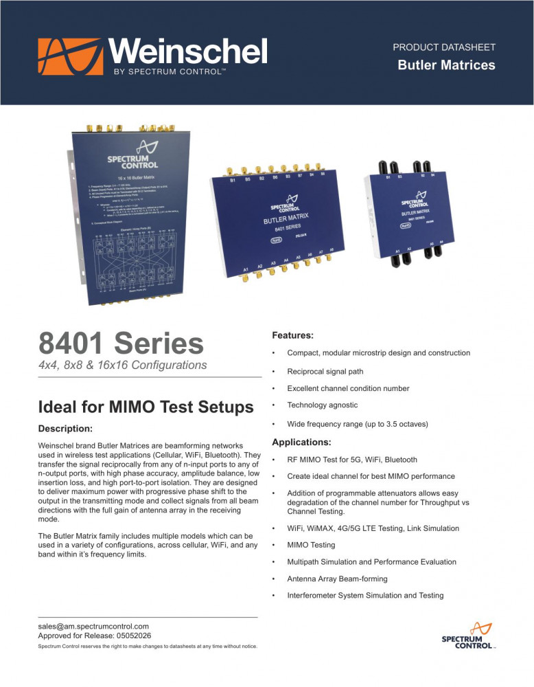 8401 Series documentation page 1