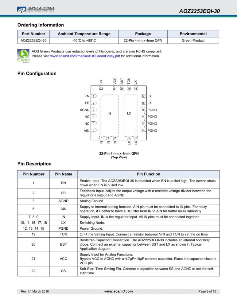 AOZ2253EQI-30 datasheet page 3