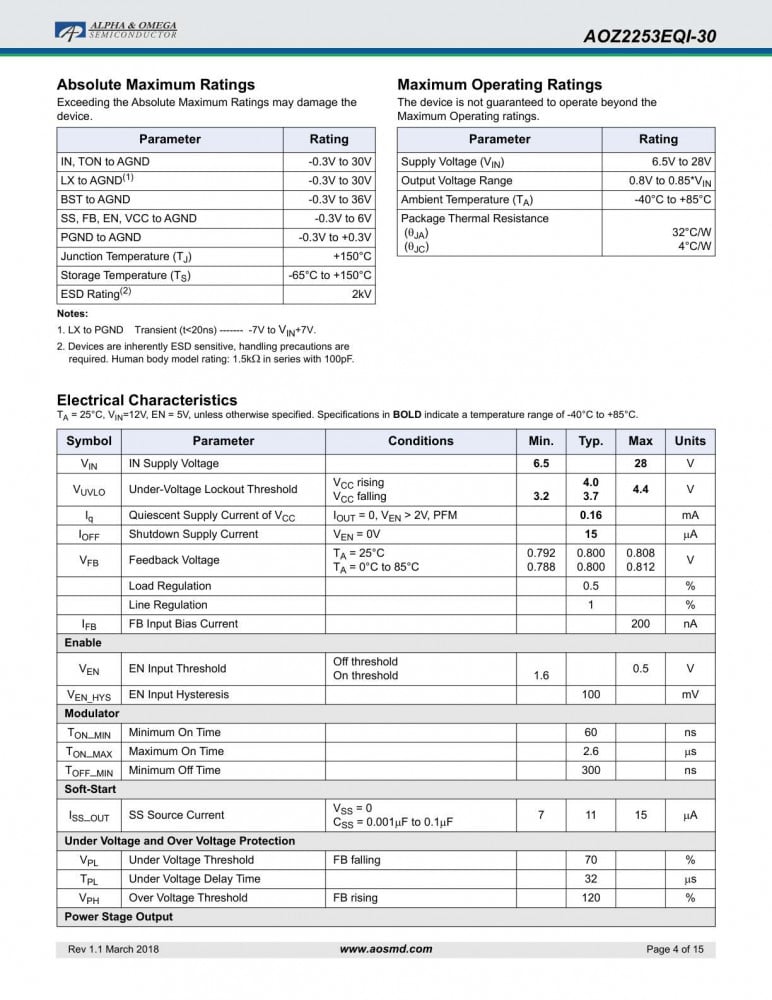 AOZ2253EQI-30 datasheet page 4