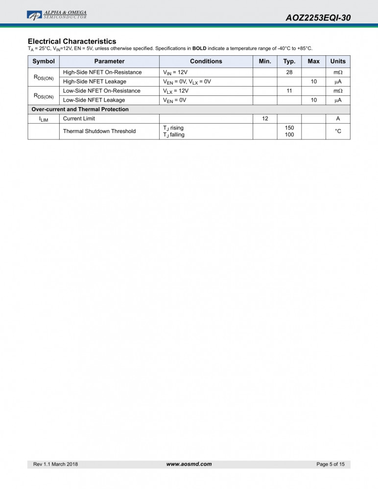 AOZ2253EQI-30 datasheet page 5