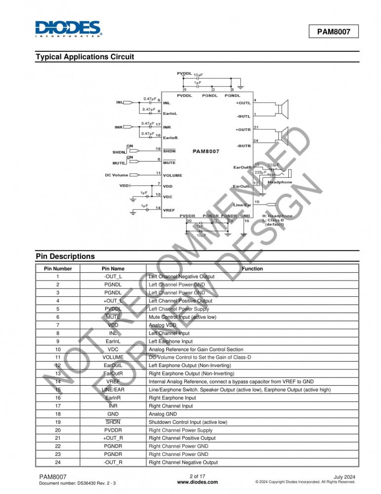 PAM8007NHR datasheet page 2