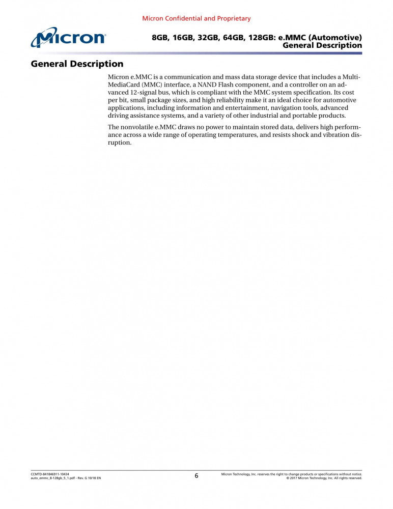 MTFC16GAPALBH-AAT technical document page 6