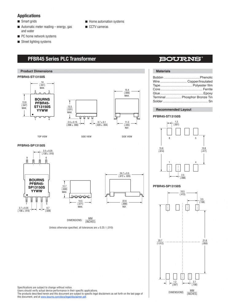 PFBR45 series datasheet page 2