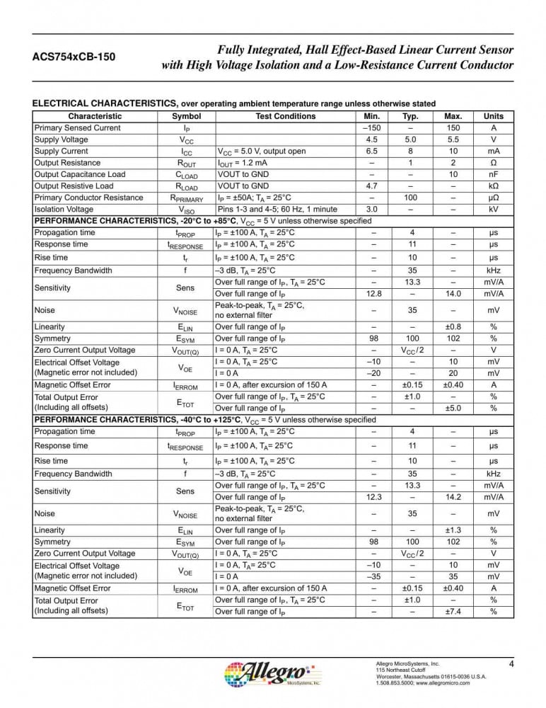ACS754 datasheet page 4