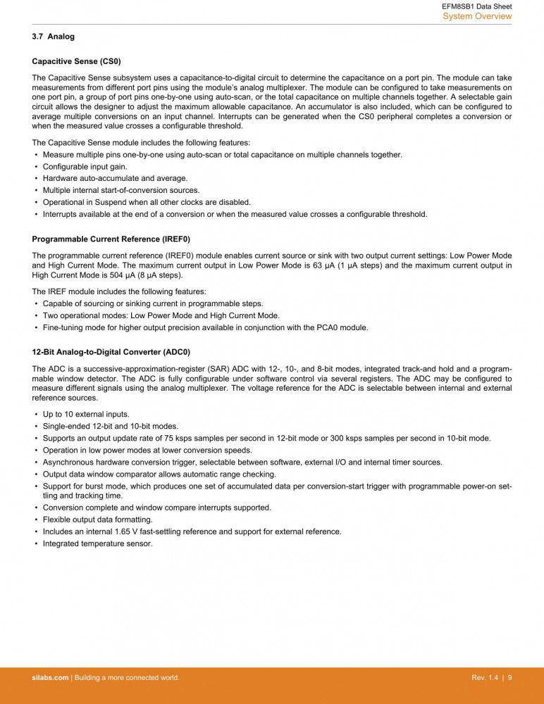 EFM8SB1 datasheet page 10