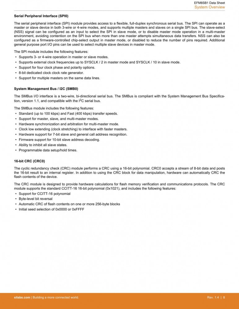 EFM8SB1 datasheet page 9