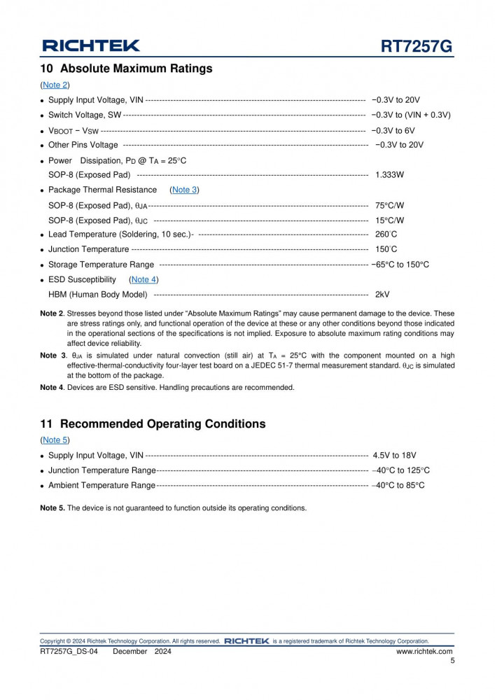 RT7257 datasheet page 5 preview