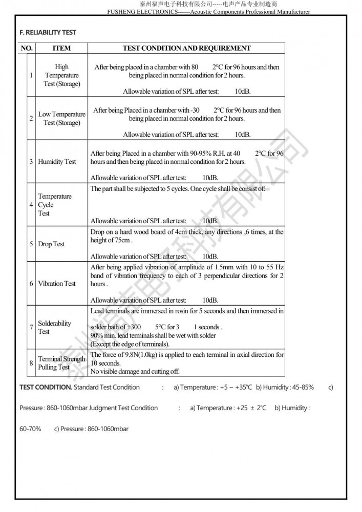 FSD-1407B-12V specification document page 4