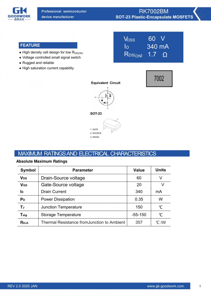 RK7002BM-GK datasheet page 1