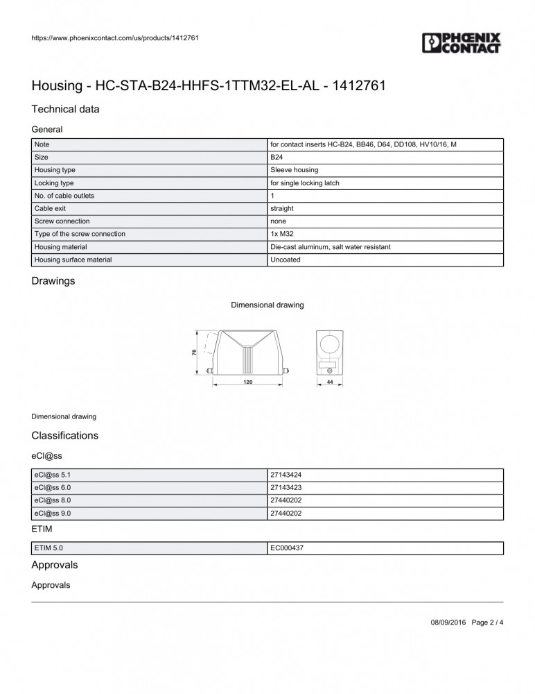 Phoenix Contact 1412761 technical document page 2