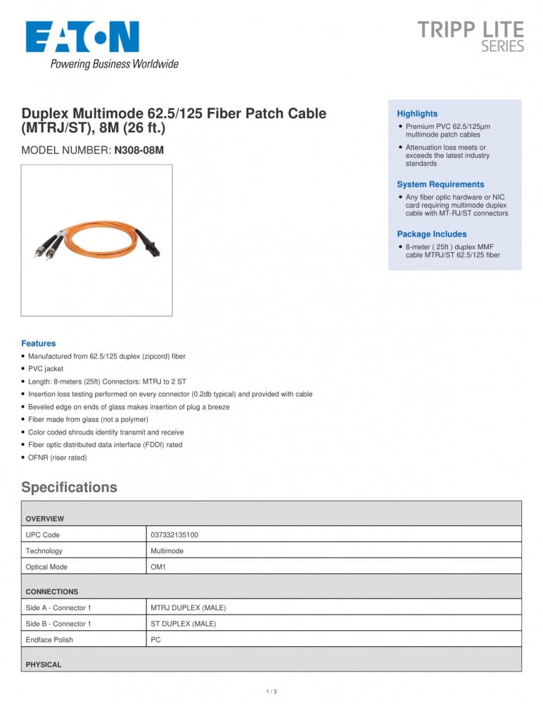 N308-08M technical document page 1